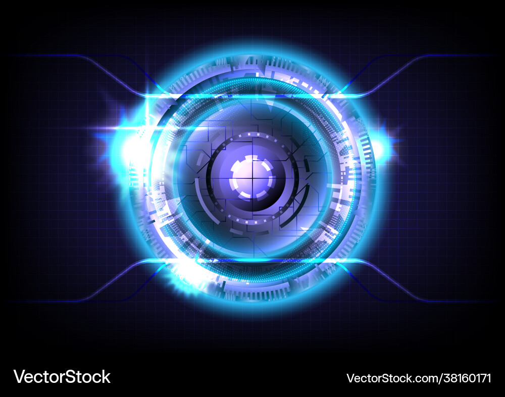 Glowing hud circle blue light effect abstract Vector Image