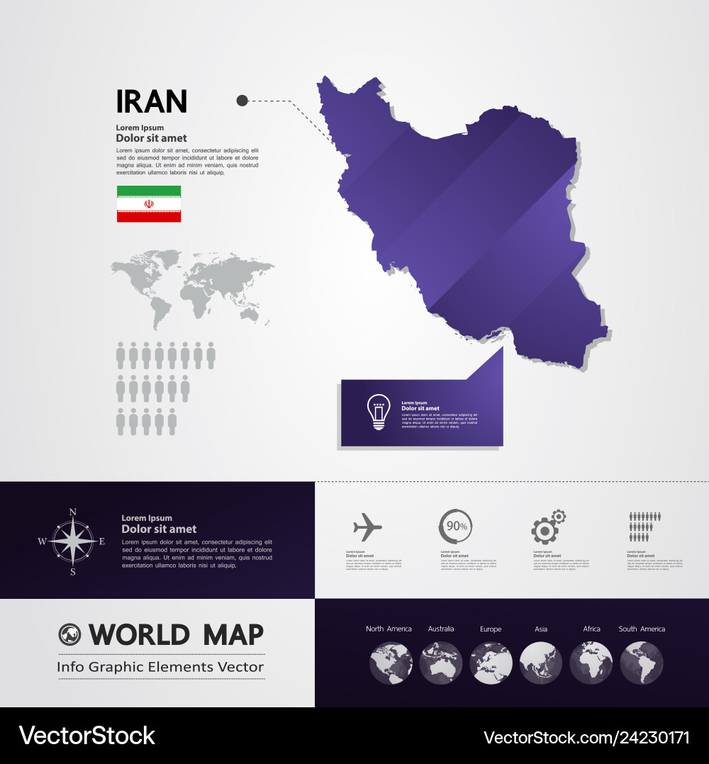 Iran map Royalty Free Vector Image - VectorStock