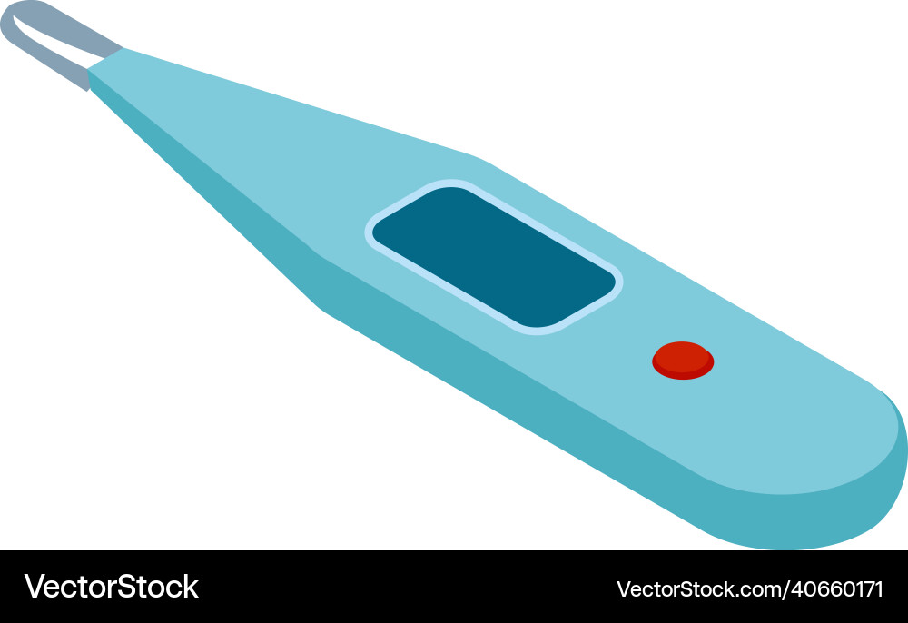 Isometric electronic thermometer composition Vector Image