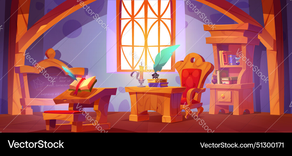 Magic school classroom interior Royalty Free Vector Image