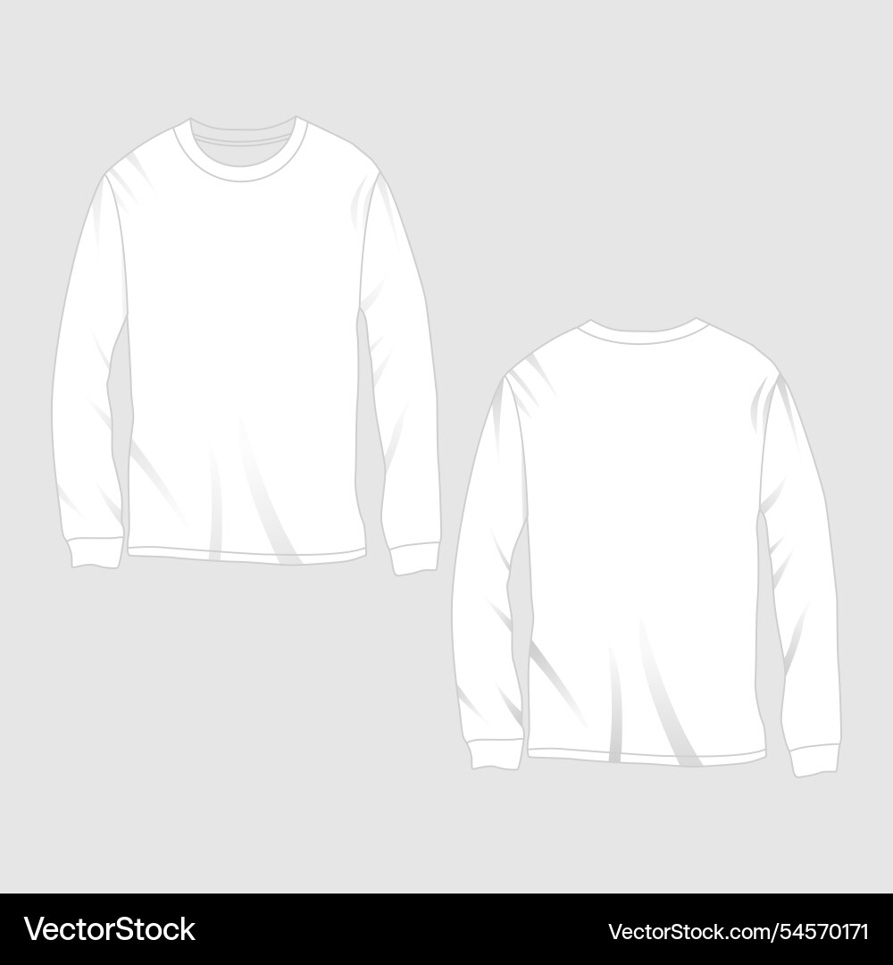 T-shirt long sleeve mockup Royalty Free Vector Image