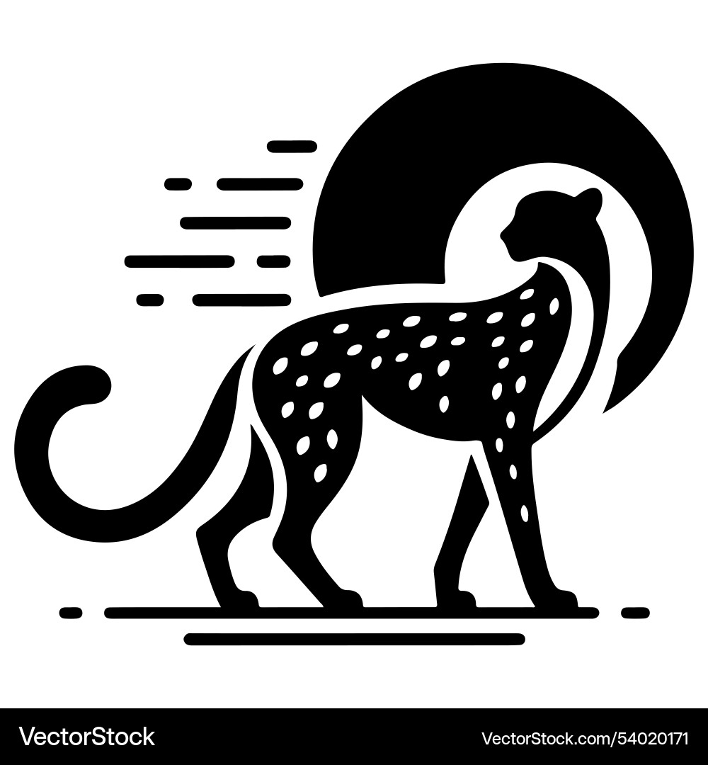 Unique cheetah silhouette design and abstract art Vector Image