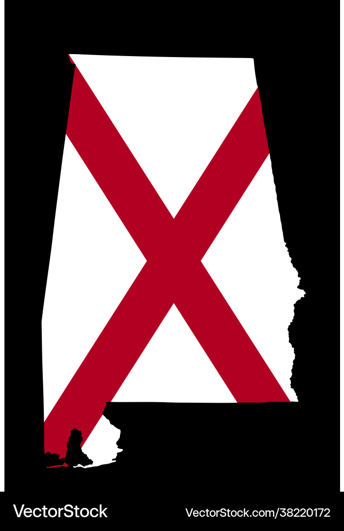 Alabama map flag silhouette Royalty Free Vector Image