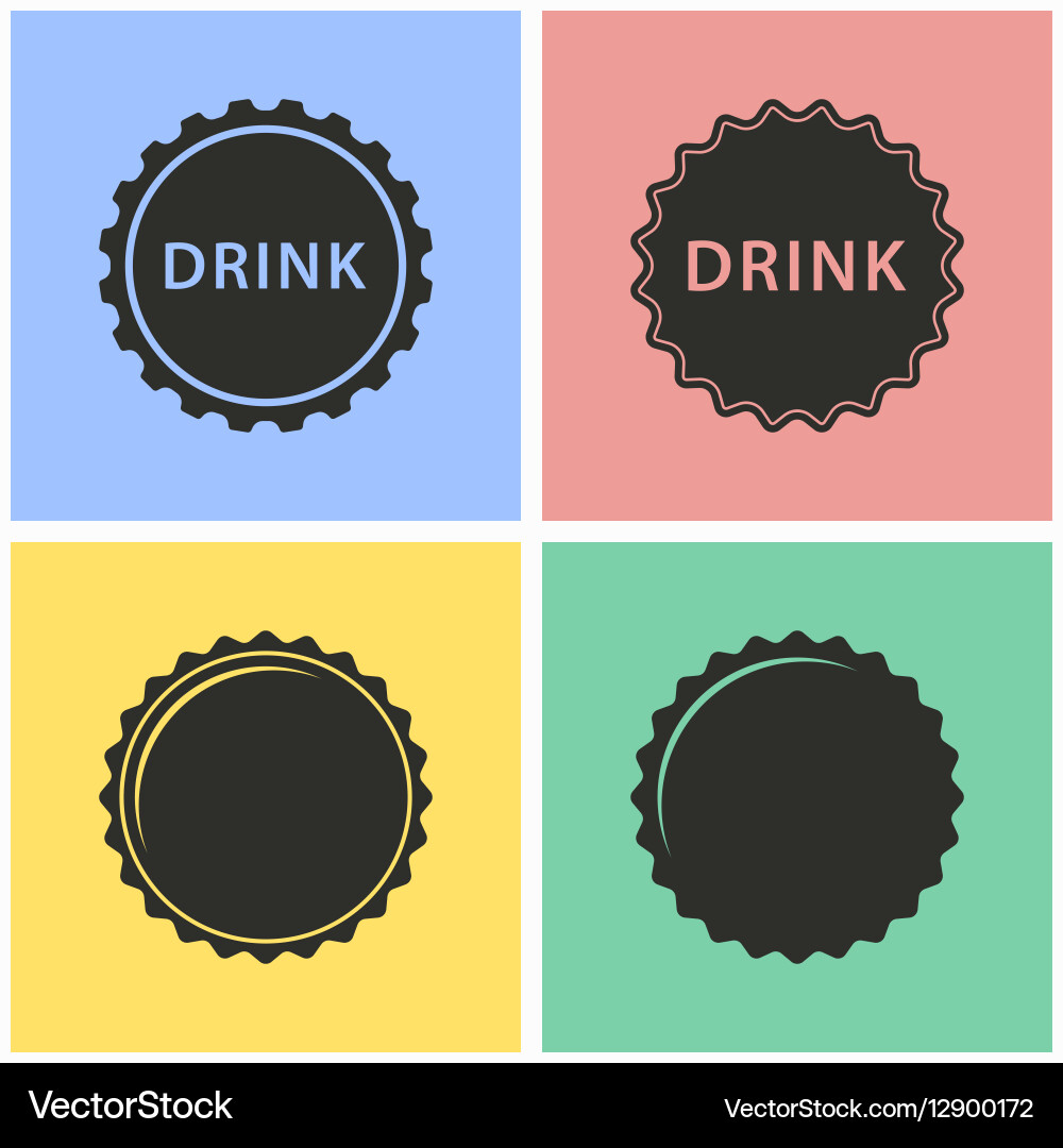 Bottle cap icon set Royalty Free Vector Image - VectorStock