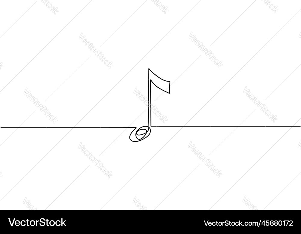 Continuous one line drawing music symbol Vector Image
