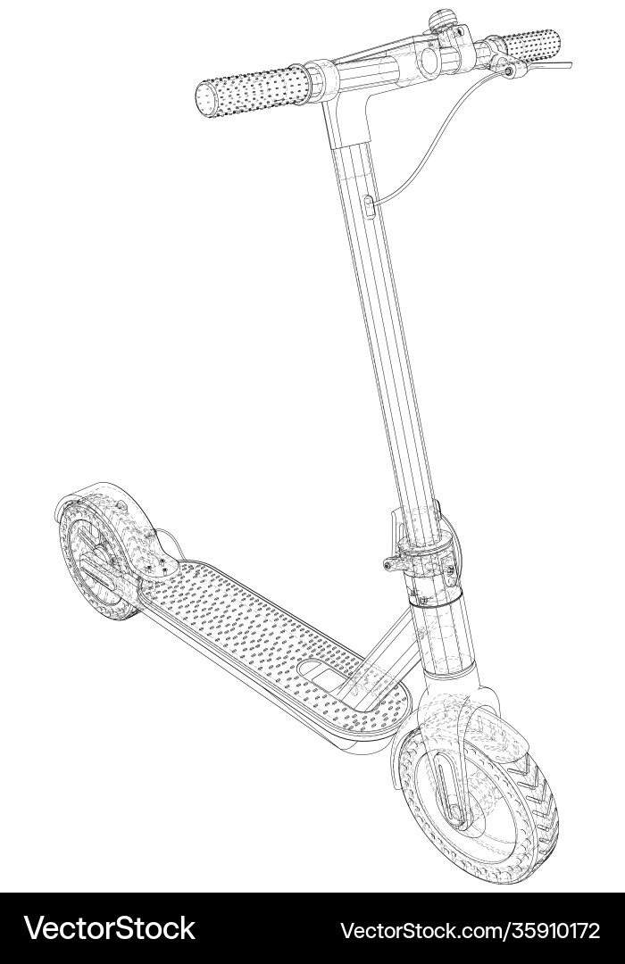 Electric scooter wire-frame Royalty Free Vector Image