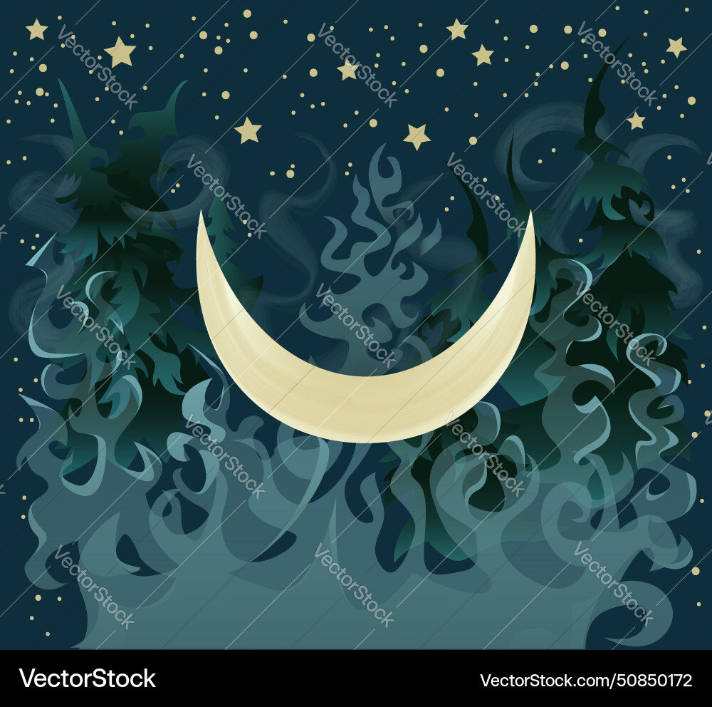 Fantasy with moon Royalty Free Vector Image - VectorStock