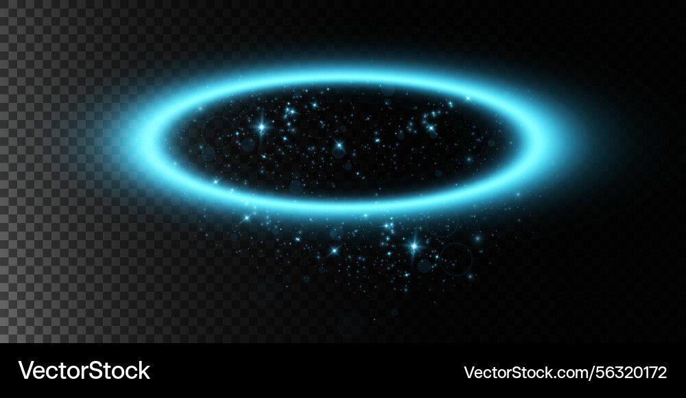 Glowing Blue Halo with Sparkles Royalty Free Vector Image