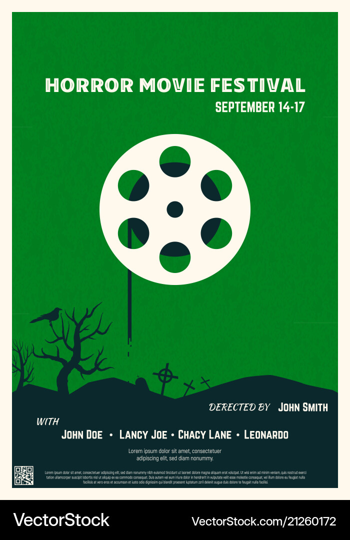 Horror movie poster Royalty Free Vector Image - VectorStock