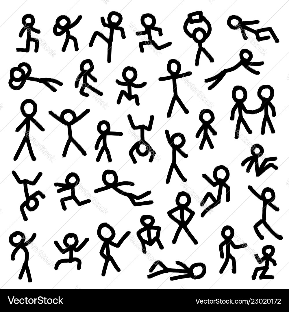 Isolated Stickmen Set Royalty Free Vector Image