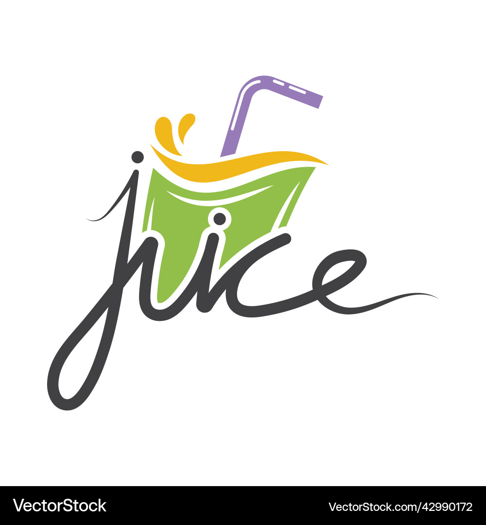 Juice logo fresh drink brand Royalty Free Vector Image