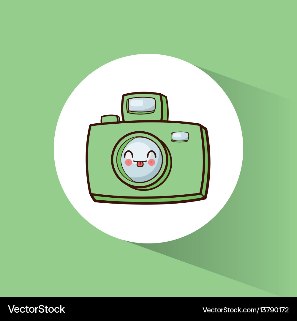 Kawaii camera photographic image Royalty Free Vector Image