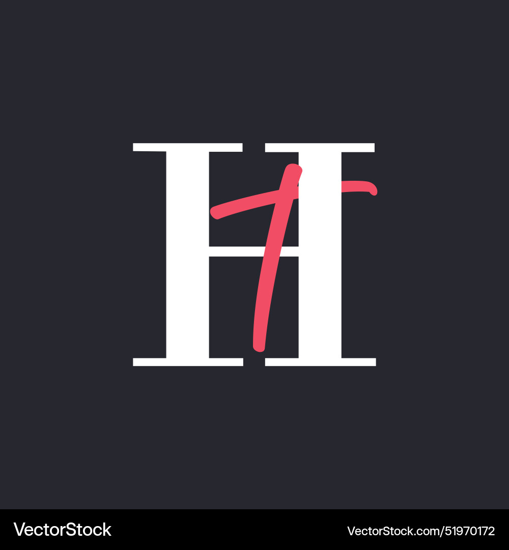 Letter ht logo perfectly blended initials Vector Image
