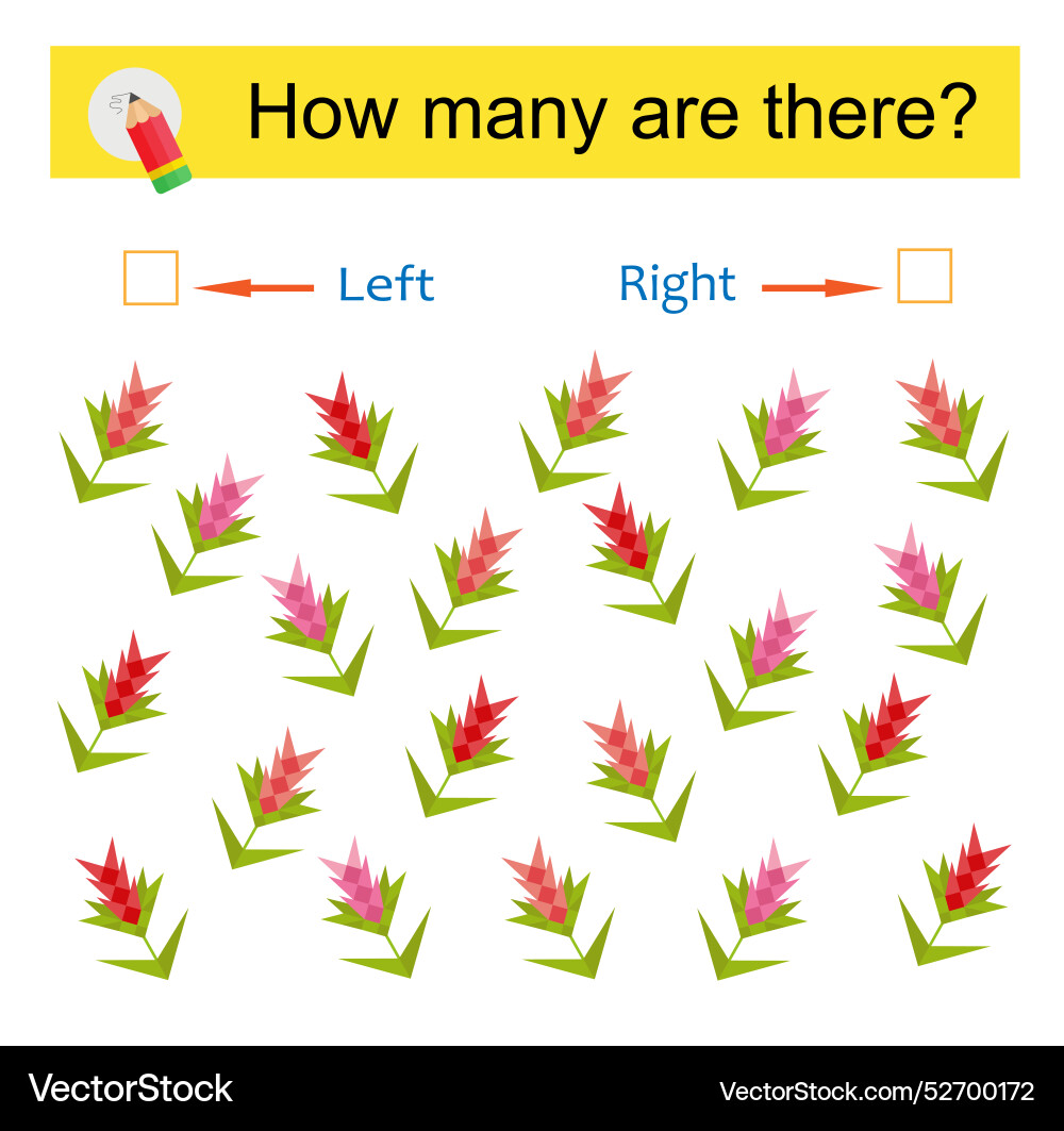 Math activity for children preschool worksheet Vector Image