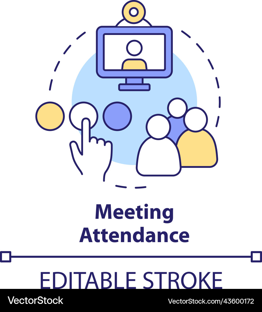 Meeting attendance concept icon Royalty Free Vector Image
