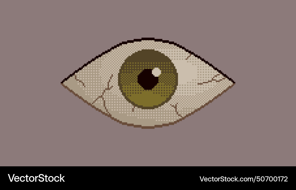 Pixel art eye 8-bit retro video game style Vector Image