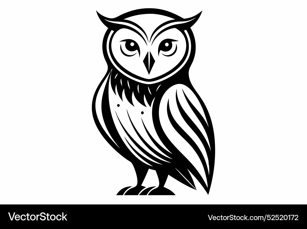 Silhouette barn owl m Royalty Free Vector Image