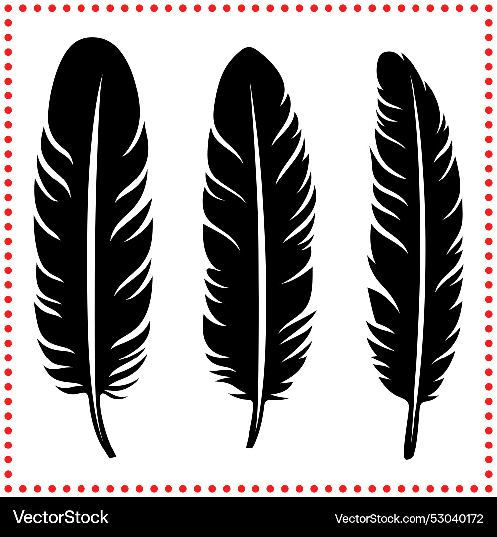 Stylized feather silhouette for decorative Vector Image