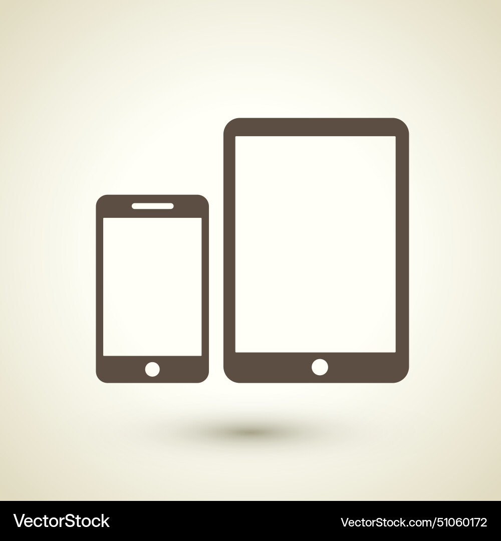 Tablet and mobile phone icon Royalty Free Vector Image