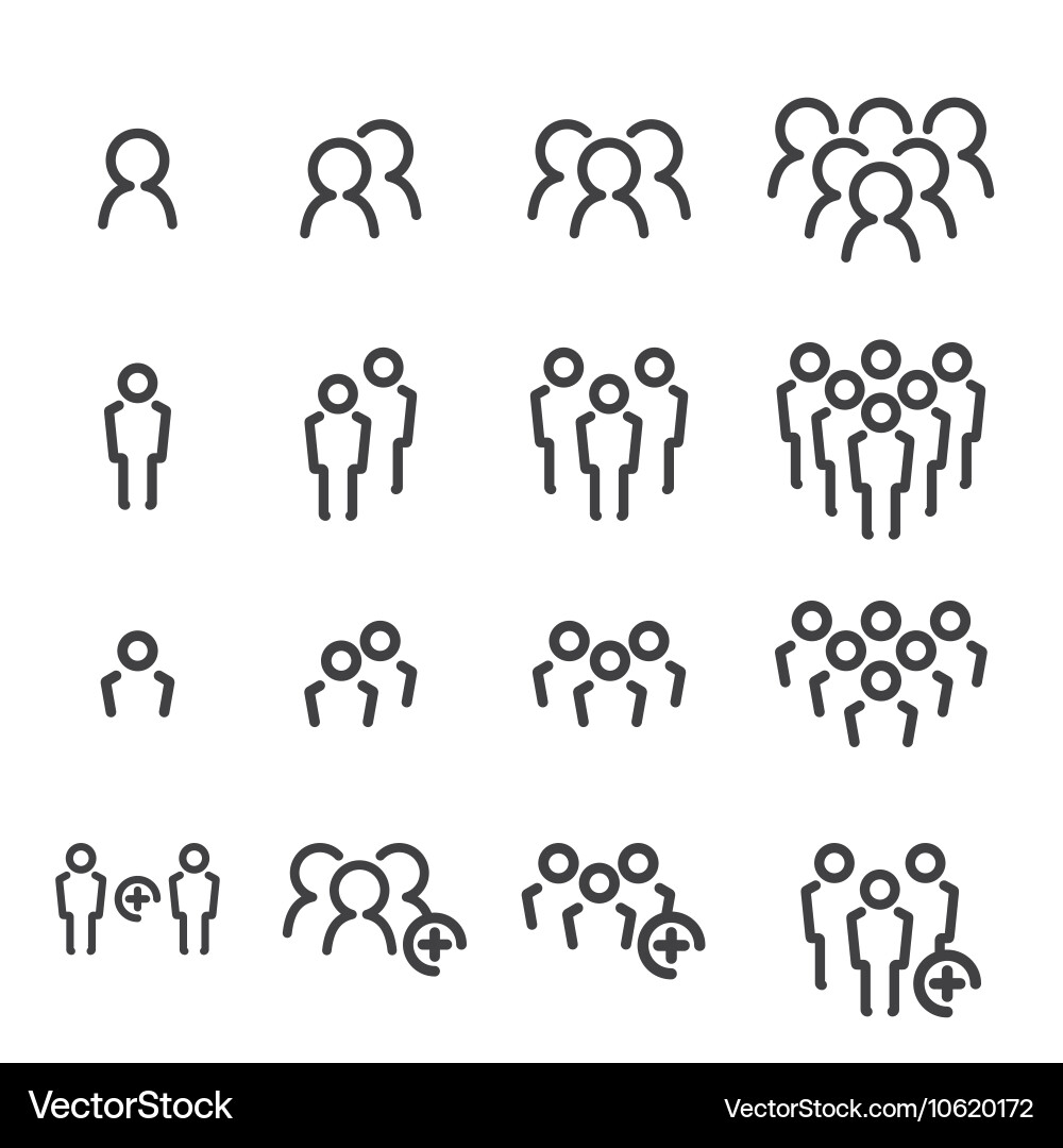 Team line icon set Royalty Free Vector Image - VectorStock