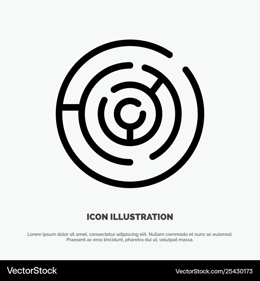 Circle maze labyrinth line icon Royalty Free Vector Image