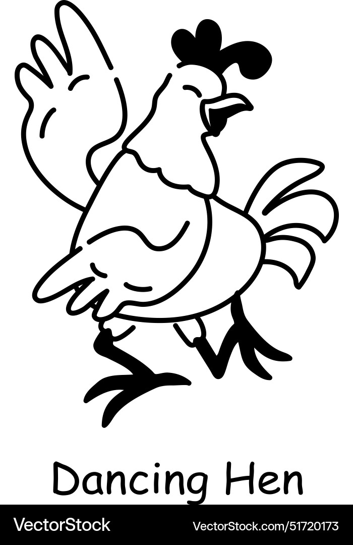 Dancing hen Royalty Free Vector Image - VectorStock