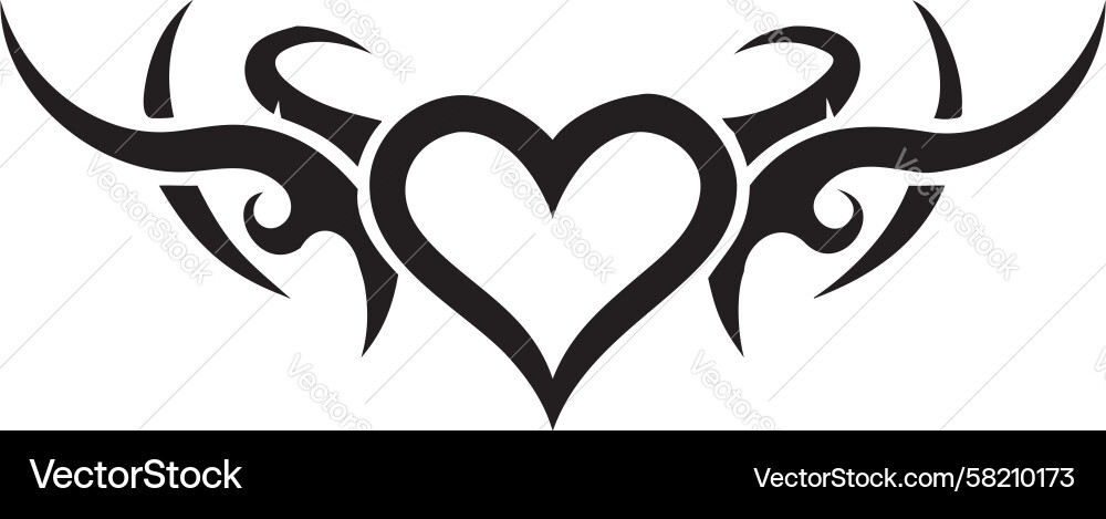 Dynamic Tribal Heart Art – Royalty-Free Vector | VectorStock