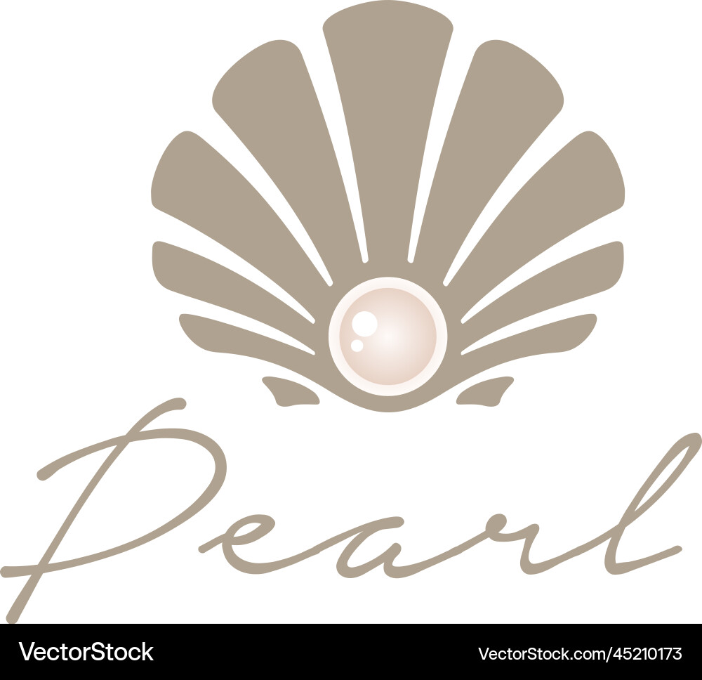 Elegant Pearl Seashell Logo Royalty Free Vector Image