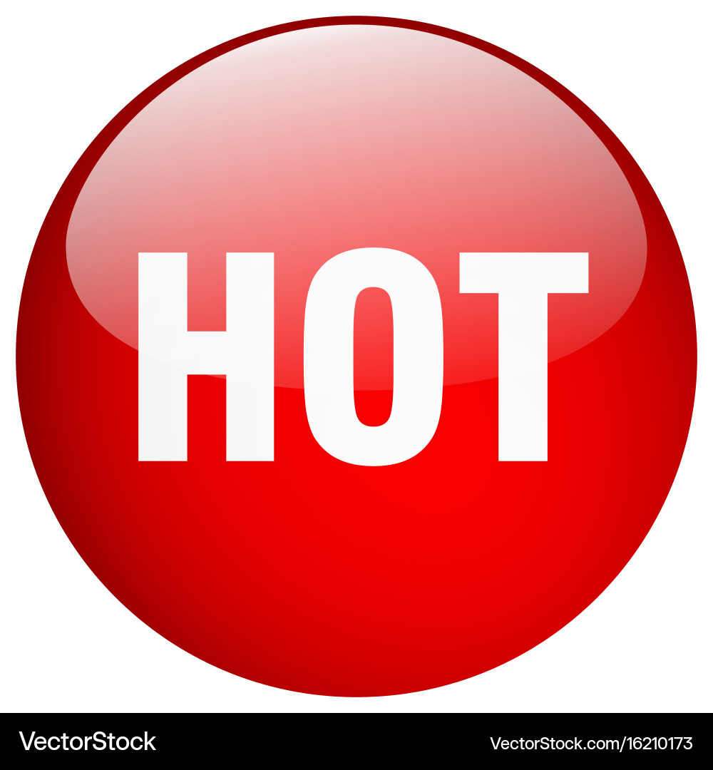 Hot red round gel isolated push button Royalty Free Vector