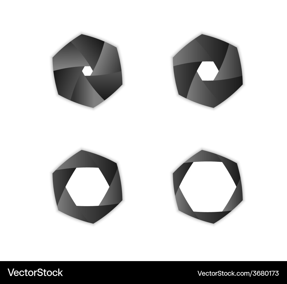 Iris diaphragm camera shutter Royalty Free Vector Image