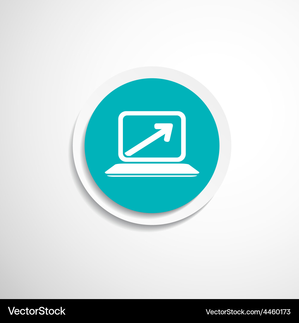 Laptop arrow pointing up from the blank screen Vector Image