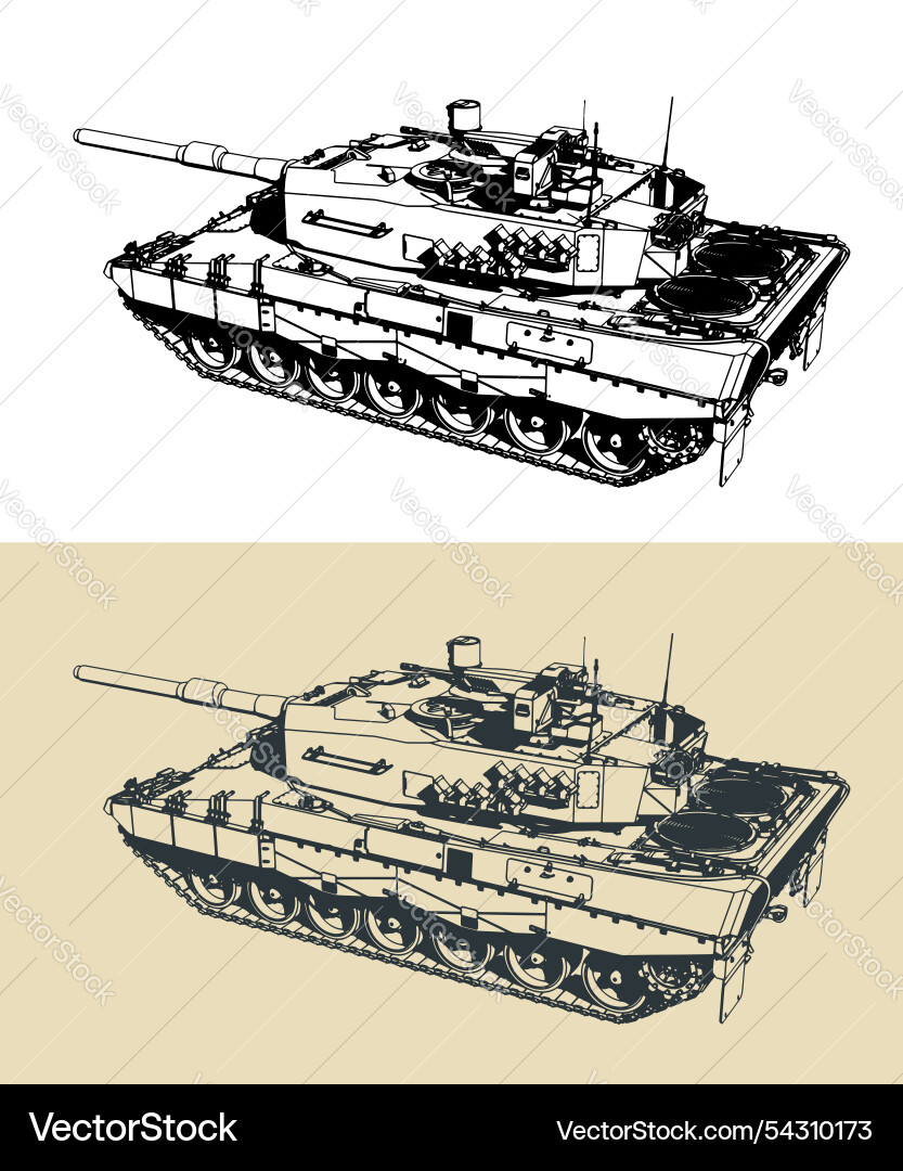 Leopard 2 german tank Royalty Free Vector Image