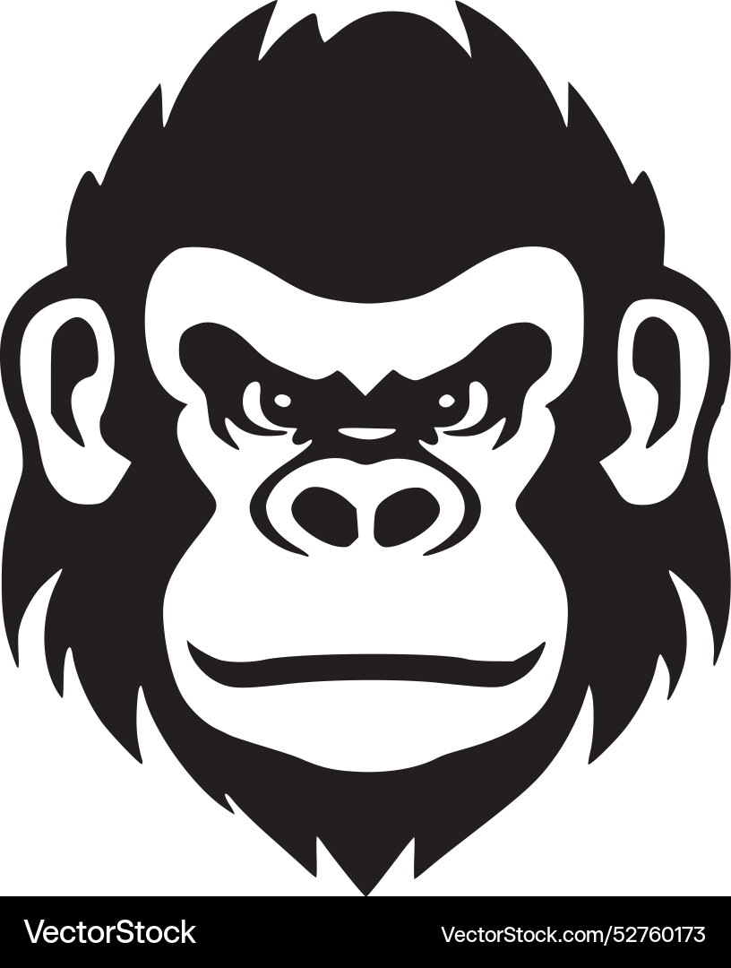 Monkey - black and white isolated icon Royalty Free Vector