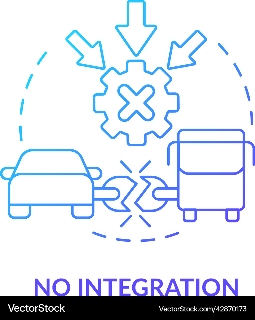 No integration blue gradient concept icon – Royalty-Free Vector ...
