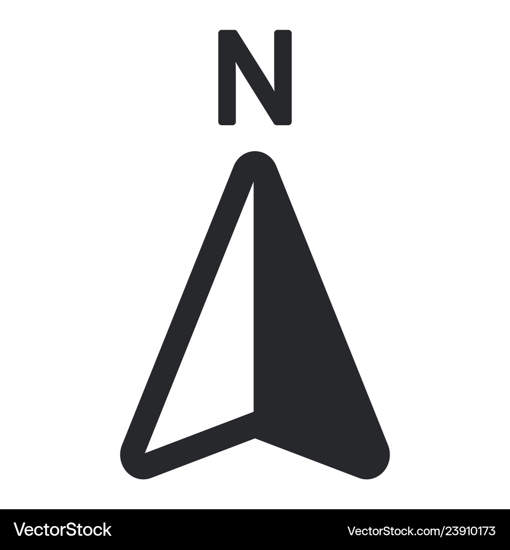 North arrow icon gps navigator map logo design Vector Image
