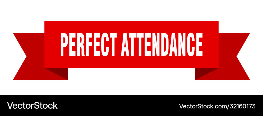 Perfect attendance ribbon Royalty Free Vector Image