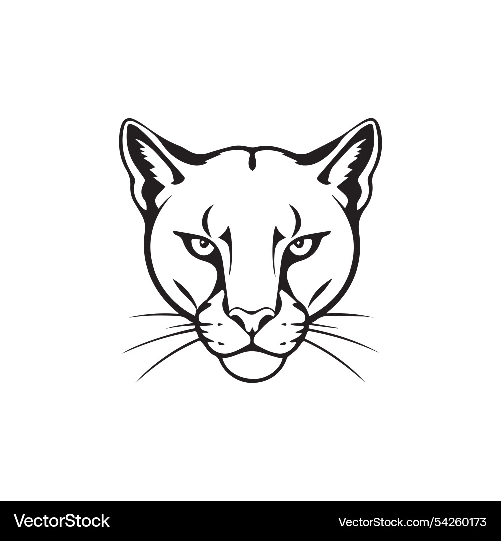 Puma head logo icon template Royalty Free Vector Image