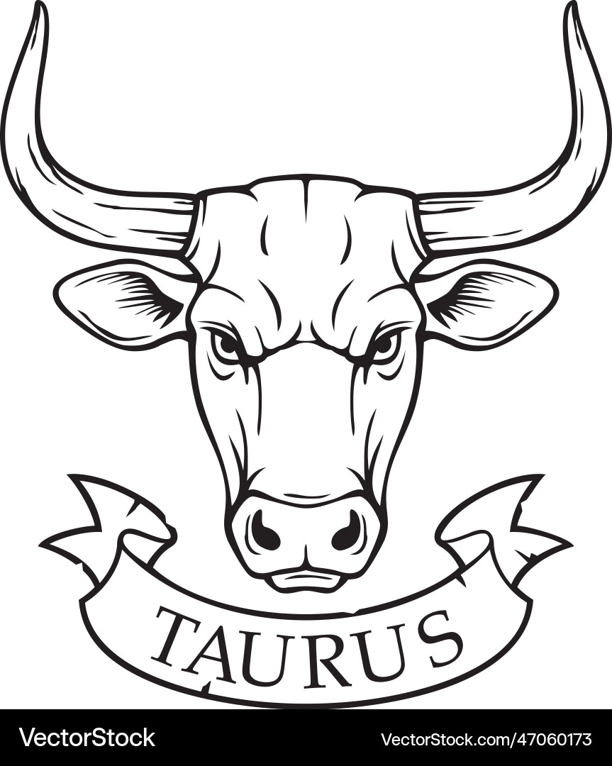 Taurus Zodiac Sign Horoscope Symbol Royalty Free Vector