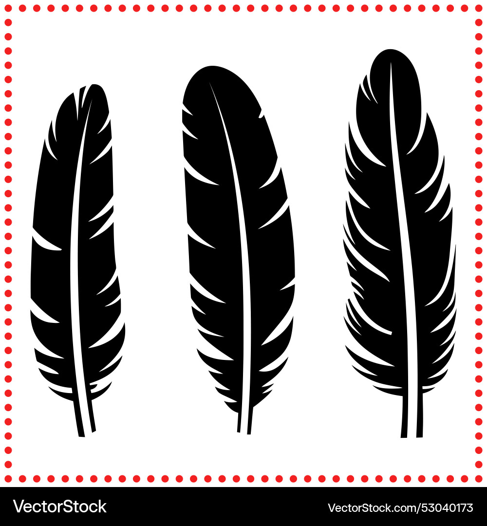 Versatile feather silhouette collection Royalty Free Vector