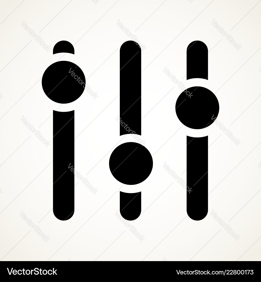 Vertikale Schieberegler verblassen Potentiometer Symbol