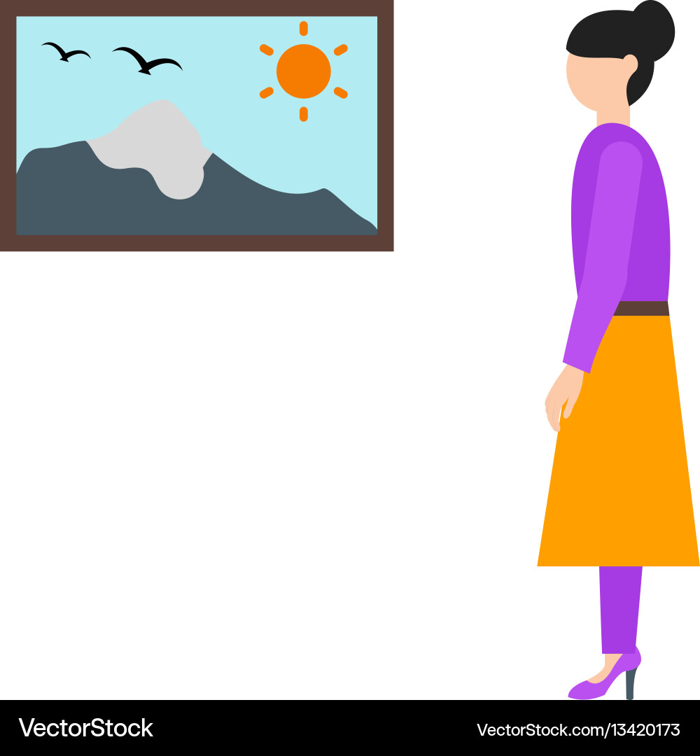 Viewing painting Royalty Free Vector Image - VectorStock