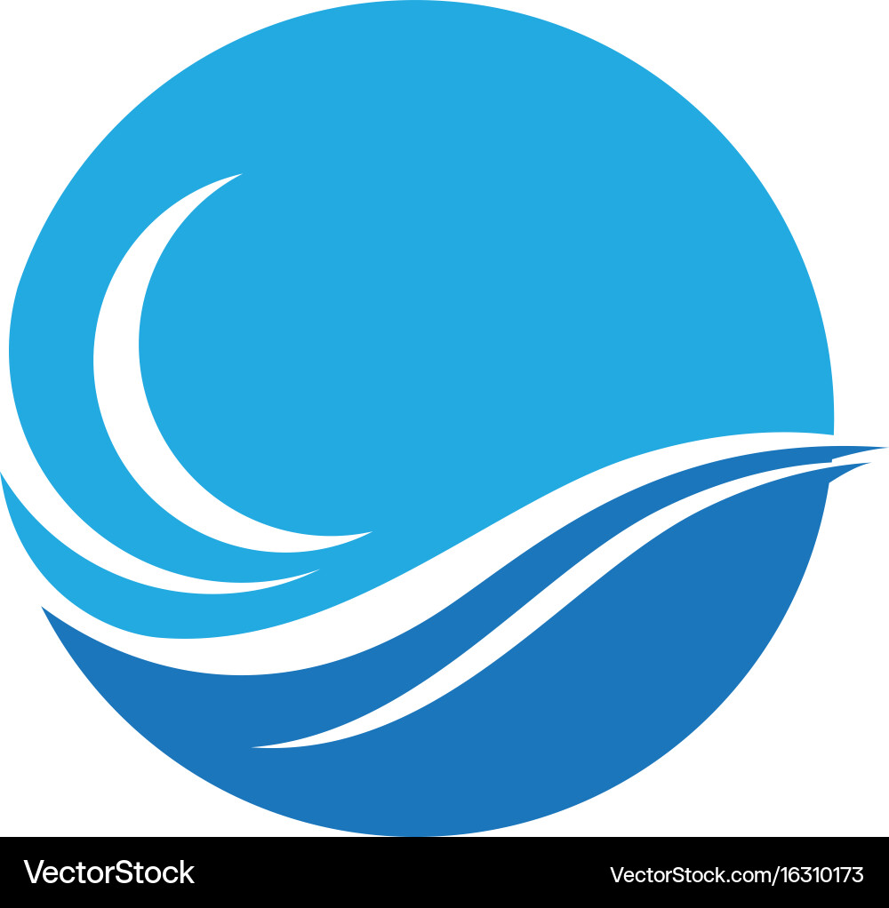 Water wave symbol and icon logo template Vector Image