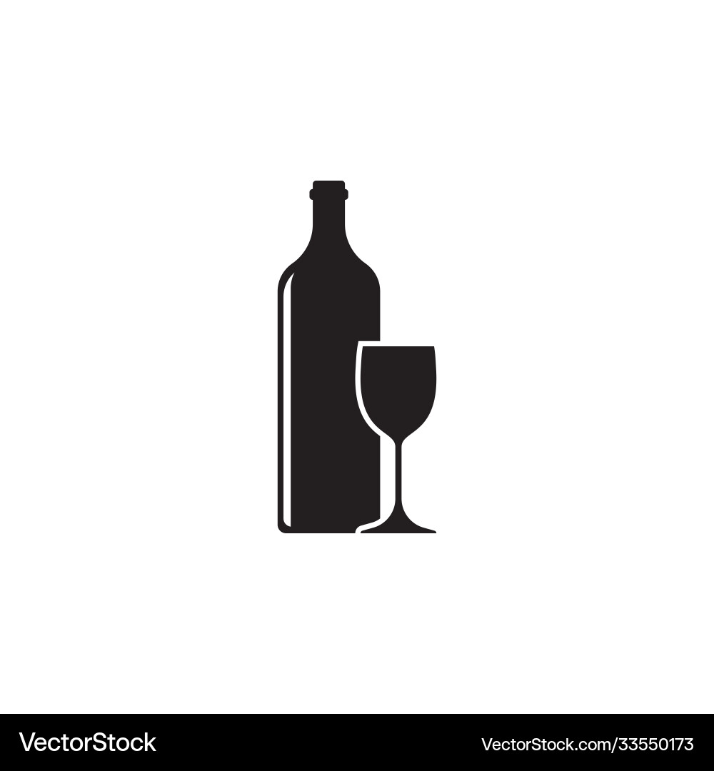 Wine glass and bottle icon Royalty Free Vector Image