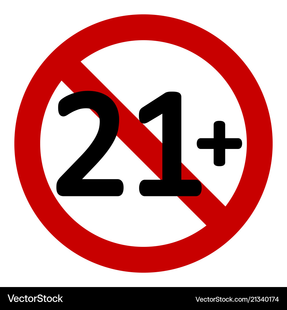 21 age restriction sign Royalty Free Vector Image