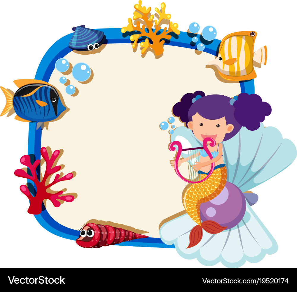 Little Mermaid Border Clip Art Mermaid Border Vector Art, Icons, And