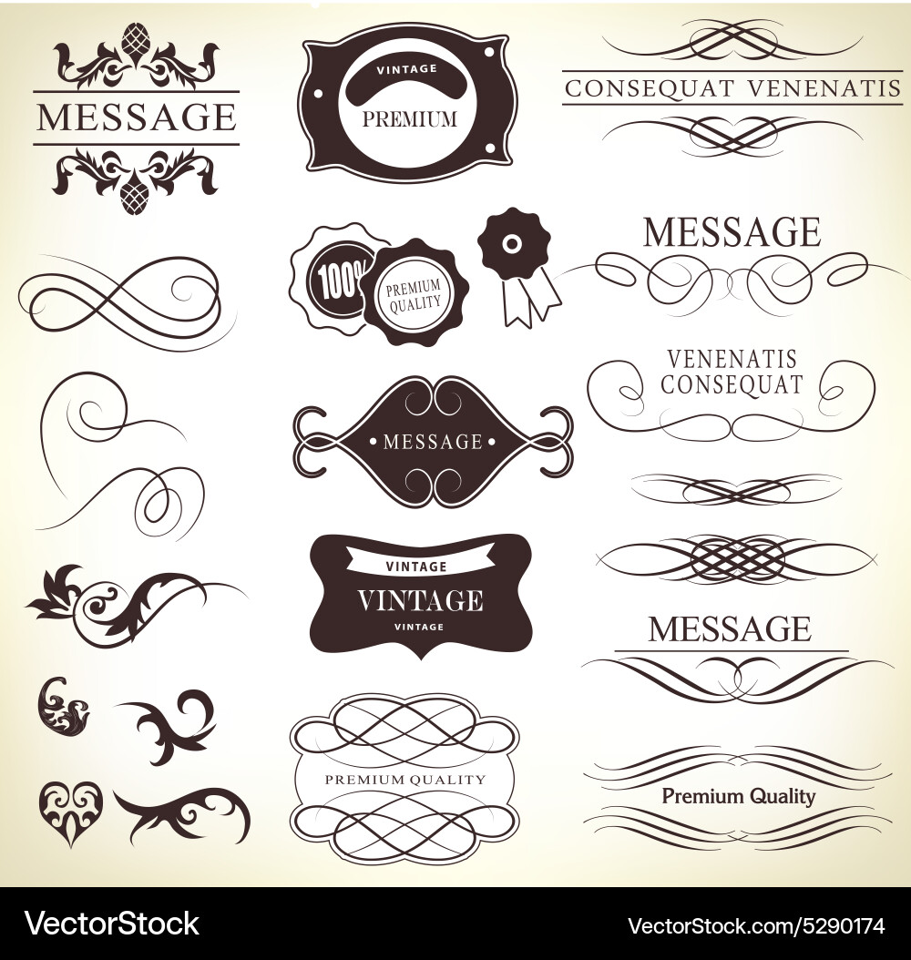 Calligraphic design elements Royalty Free Vector Image