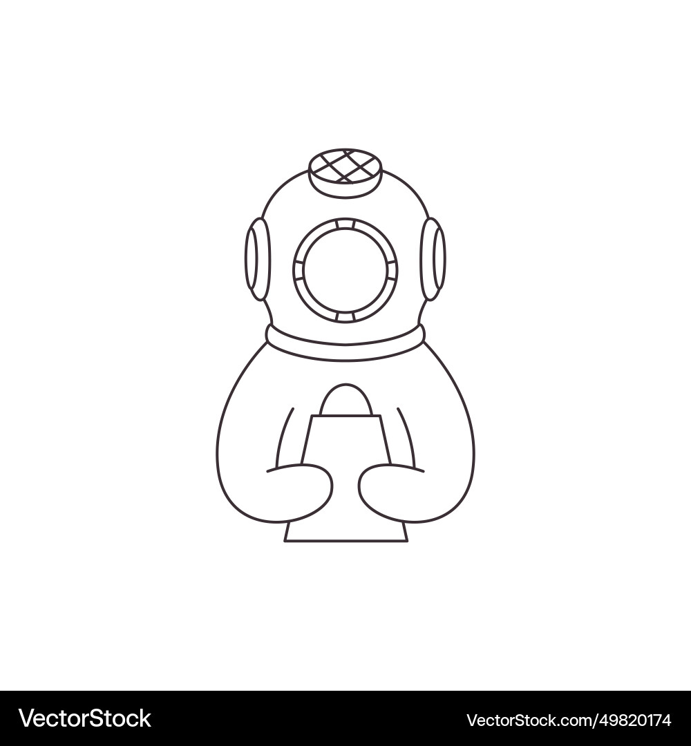 Diving helmet icon logo design Royalty Free Vector Image