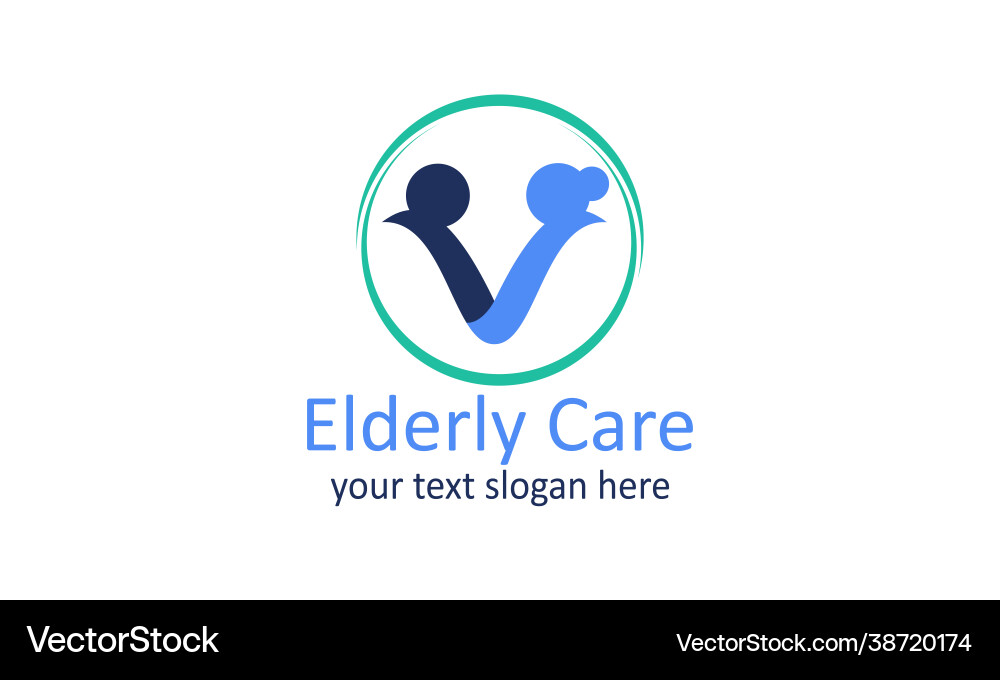 Elderly care logo design best Royalty Free Vector Image