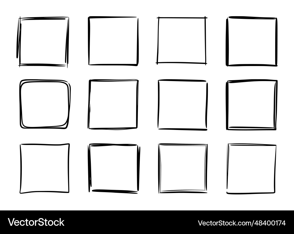 Hand drawn sketch frame simple doodle Royalty Free Vector