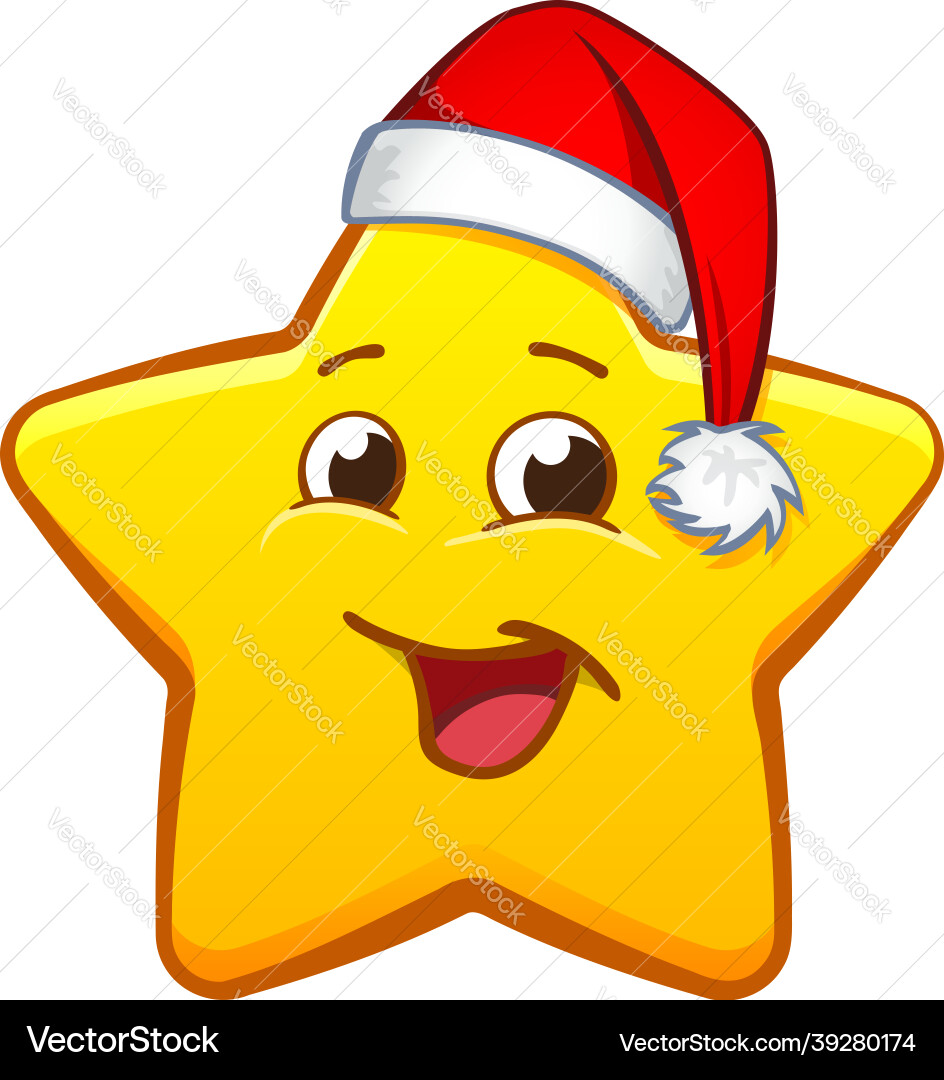 Happy smiling cartoon christmas star Royalty Free Vector